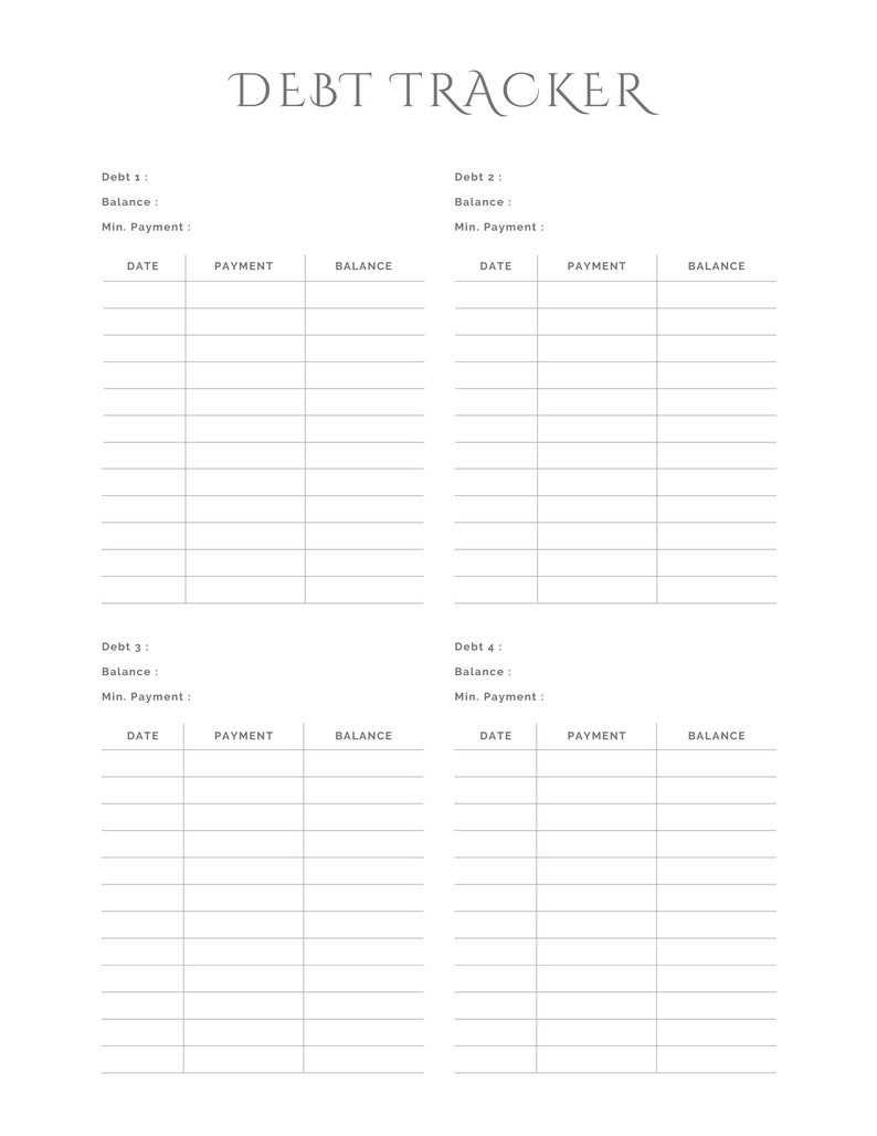 Snowball Method Debt Tracker, Debt Planner, Debt Tracker - Etsy