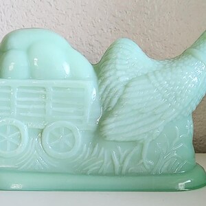 Vintage Hallmark Jadeite Jadite Chicken Pulling Easter Eggs Jade Green ...