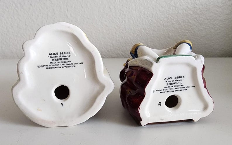 Beswick KING & QUEEN of HEARTS Figurine Alice in Wonderland Royal ...