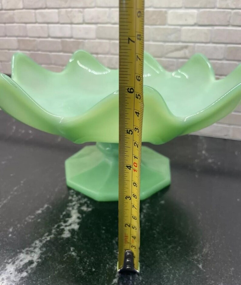 Vintage Mckee Jadeite Jadite Colonial Compote Large Green Uranium Bowl ...