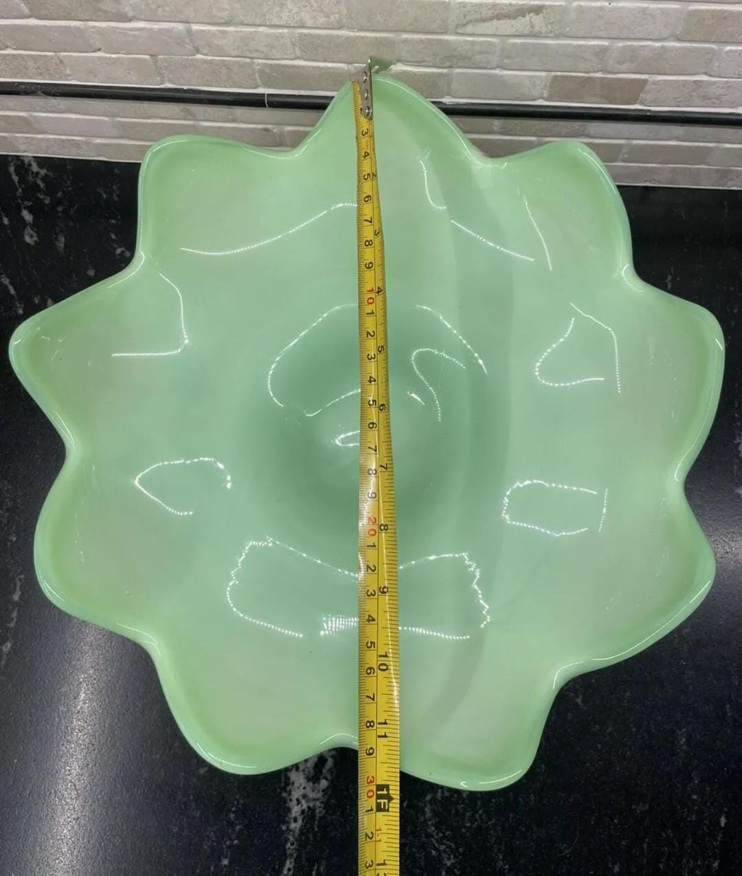 Vintage Mckee Jadeite Jadite Colonial Compote Large Green Uranium Bowl ...