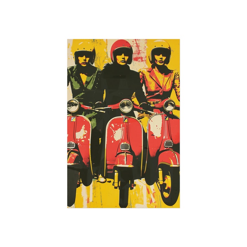 Retro Mod Scooter Poster, Vintage Wall Art, 2 Tone, Mod Era, Pub Poster ...