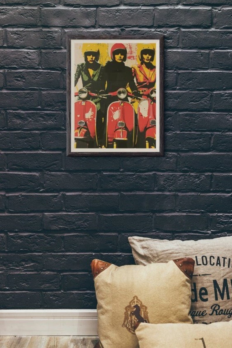 Retro Mod Scooter Poster, Vintage Wall Art, 2 Tone, Mod Era, Pub Poster ...