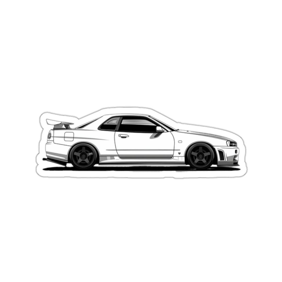 Nissan Skyline R34 GTR Kiss-cut Sticker | Custom Vinyl Sticker | JDM ...
