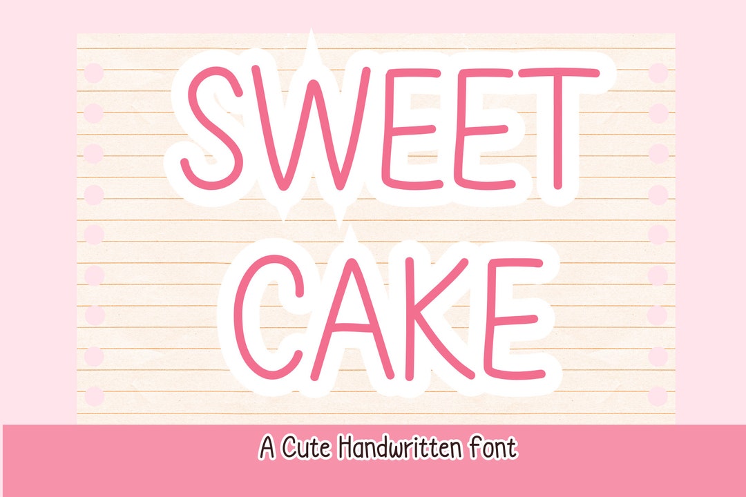 Sweet Cake Font Handwritten Font, Goodnotes Font, Planner Font, Cute ...