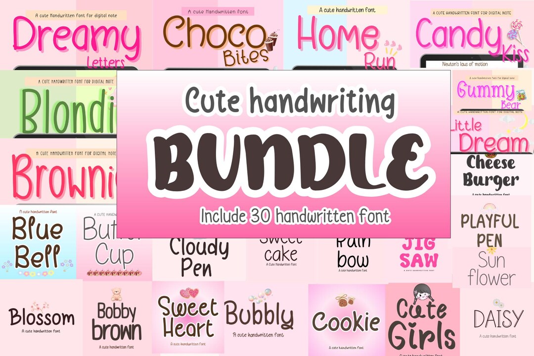 Font Bundle, Teacher Font, Handwriting Font Bundle,font for Canva ...