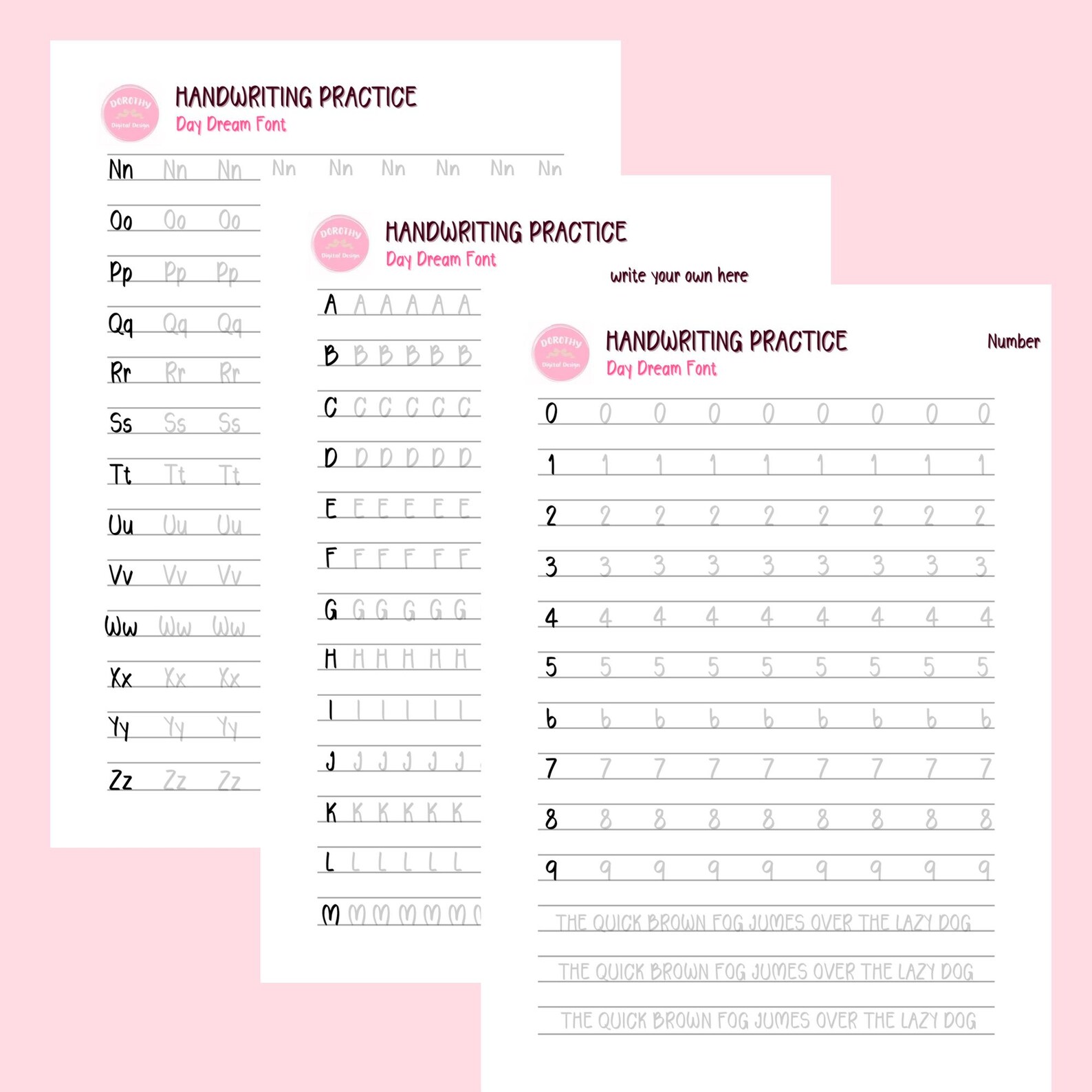 Handwritten Worksheets, Handwriting Worksheet, Cute Handwriting Hand ...