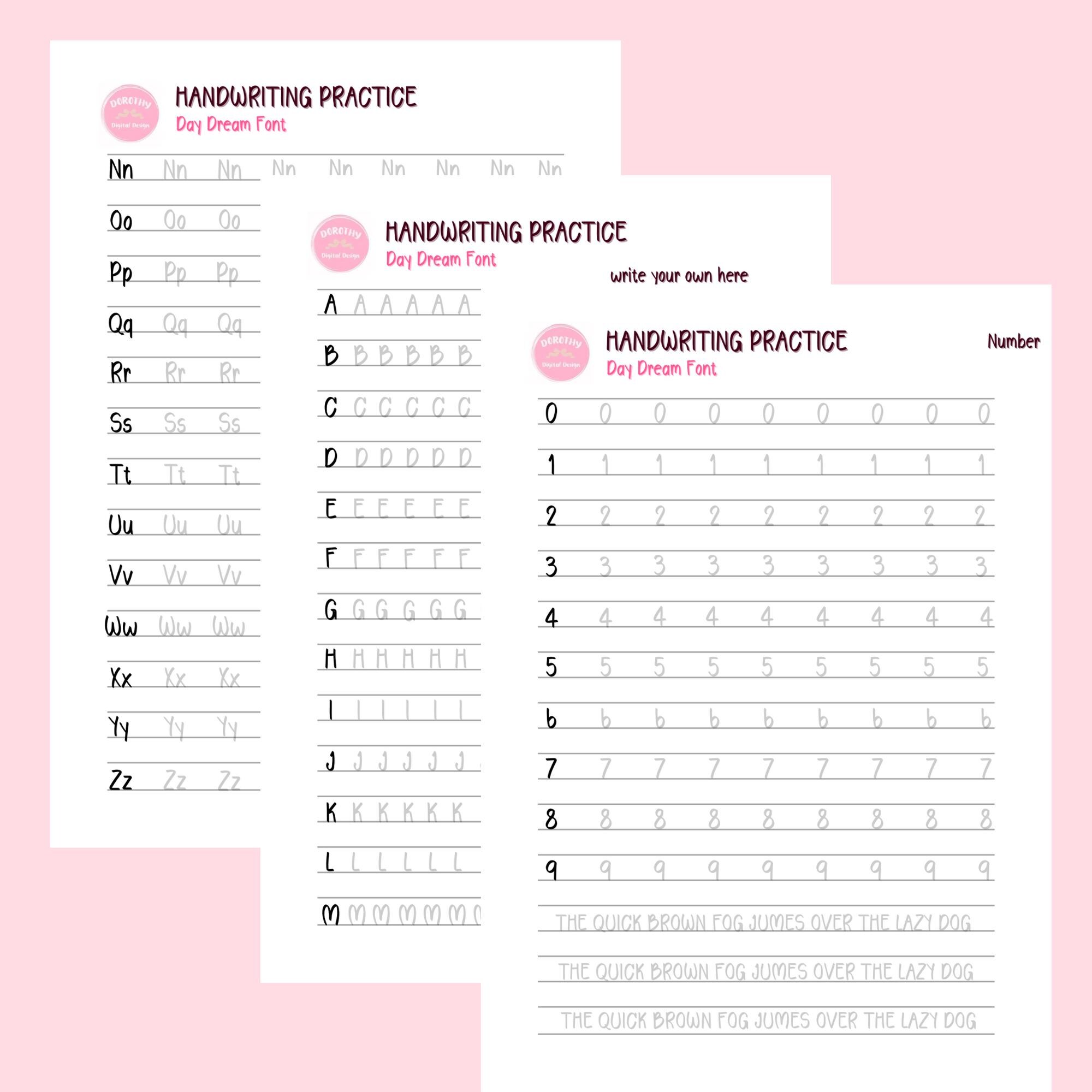 Handwritten Worksheets, Handwriting Worksheet, Cute Handwriting Hand ...