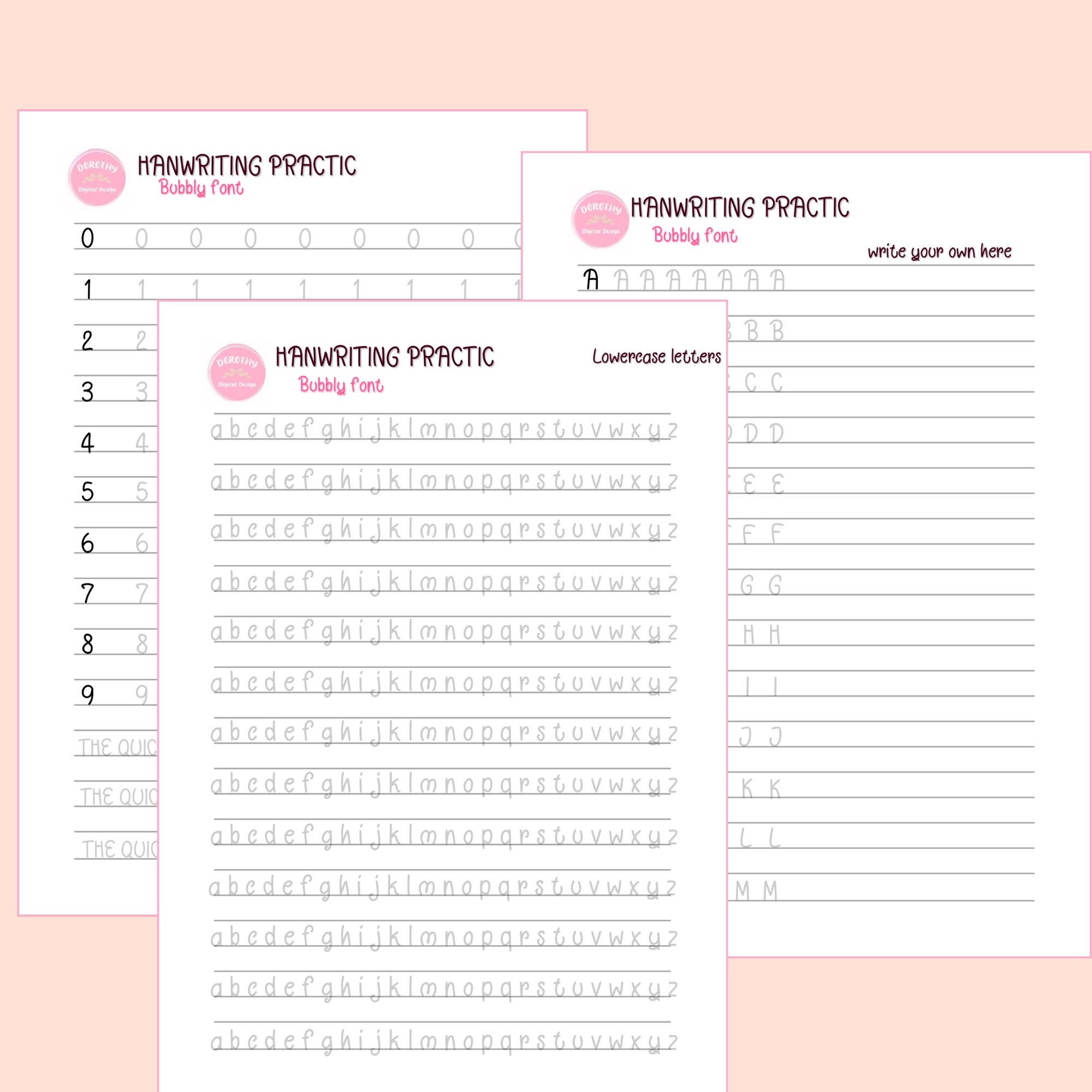 Handwritten Worksheets, Handwriting Worksheet, Cute Handwriting Hand ...