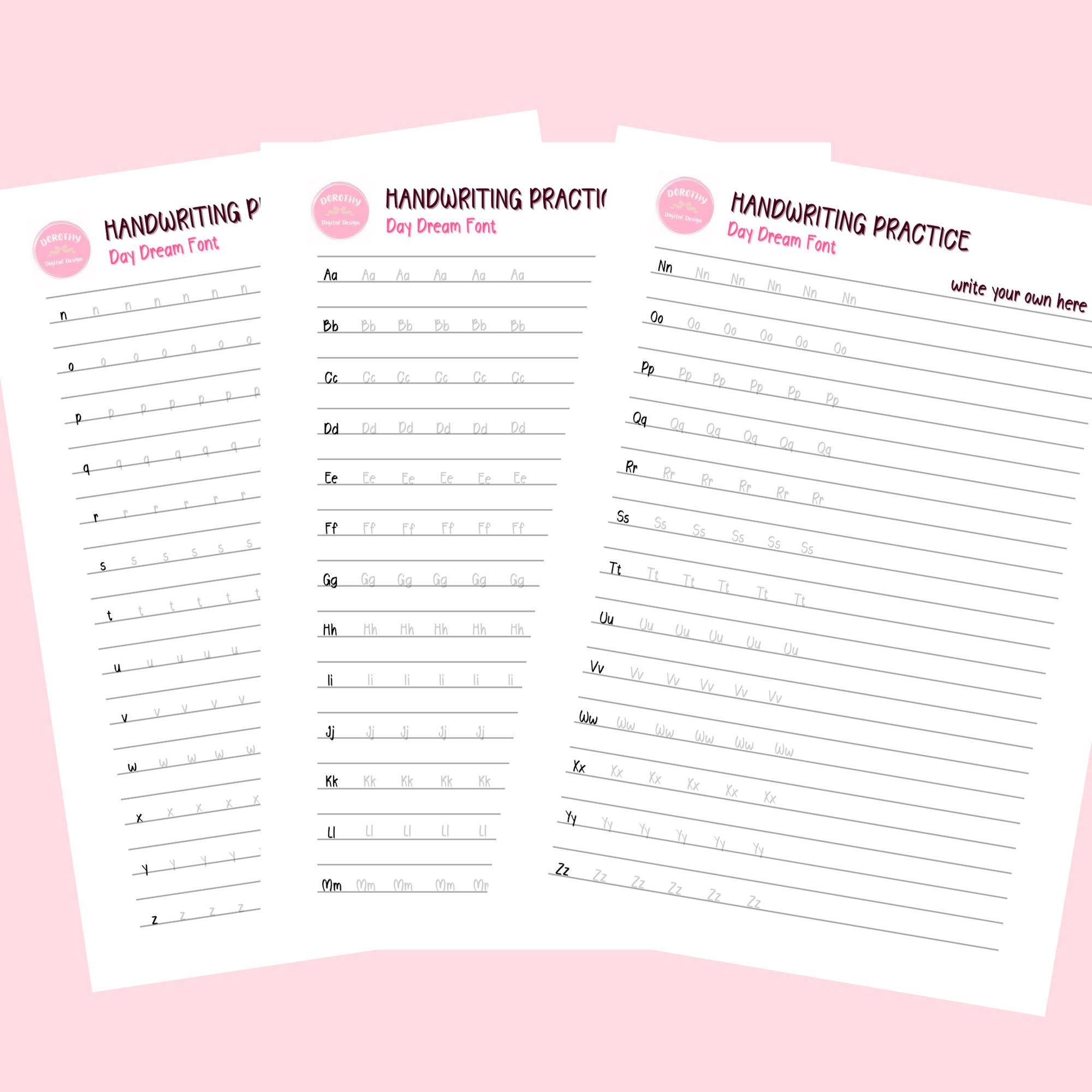 Handwritten Worksheets, Handwriting Worksheet, Cute Handwriting Hand ...