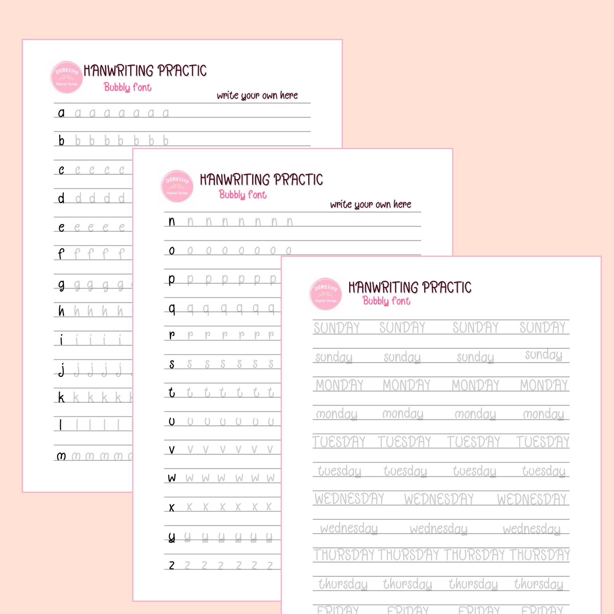 Handwritten Worksheets, Handwriting Worksheet, Cute Handwriting Hand ...