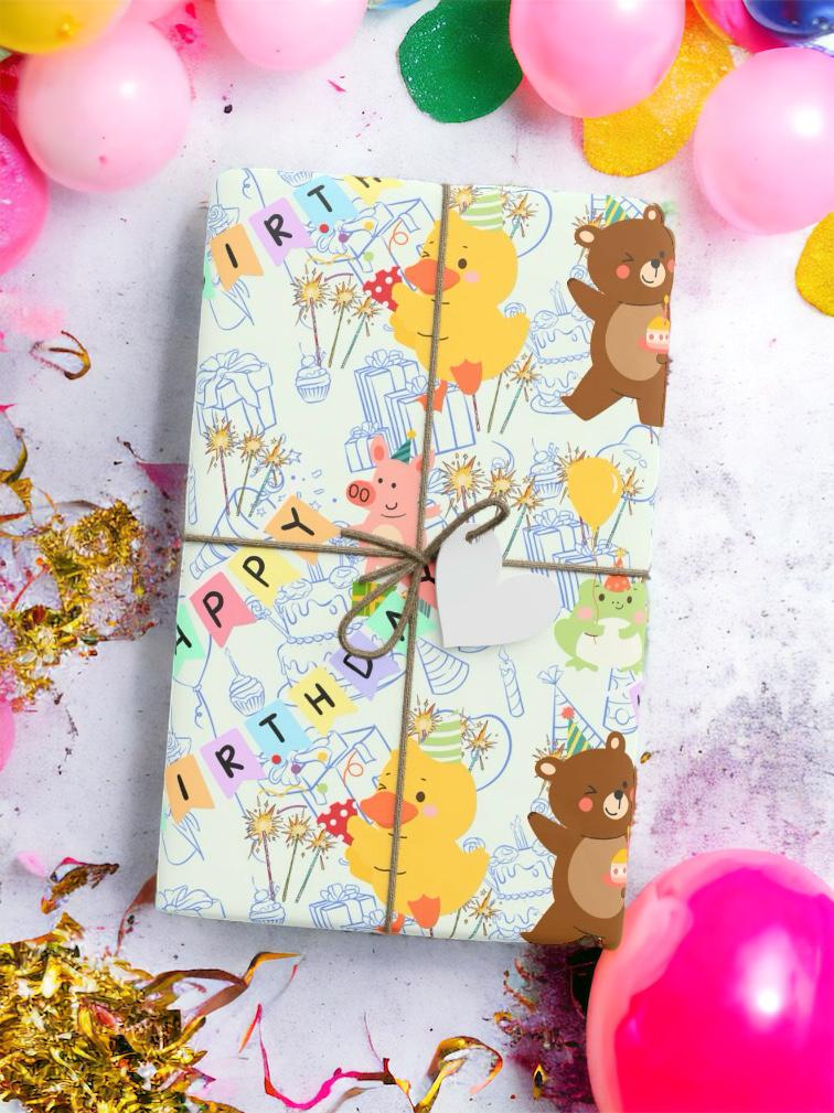 Wrapping Paper Happy Birthday Print - Etsy