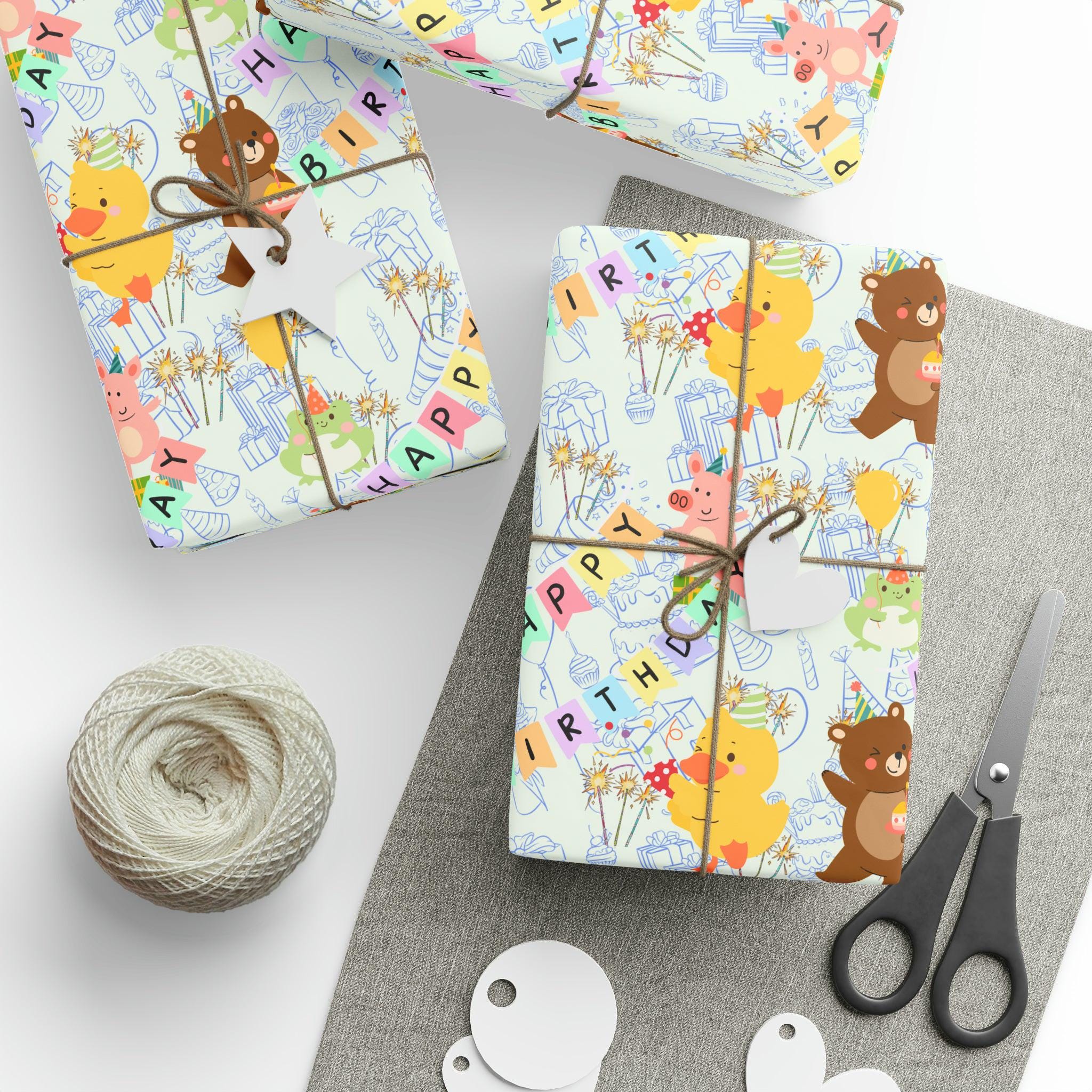 Wrapping Paper Happy Birthday Print - Etsy