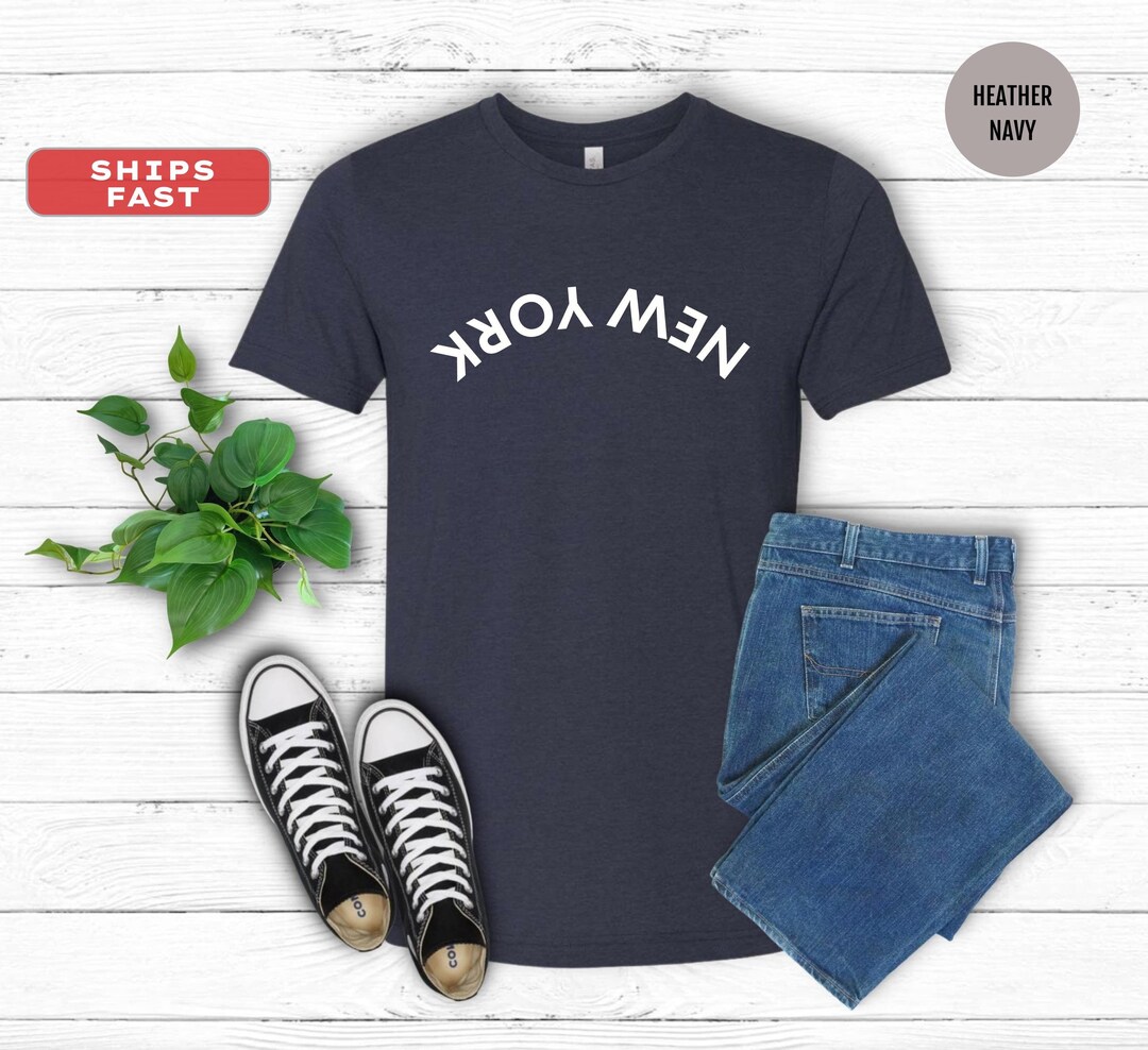 New York Upside Down Letters T-shirt | Unique New York Shirt | Funny ...