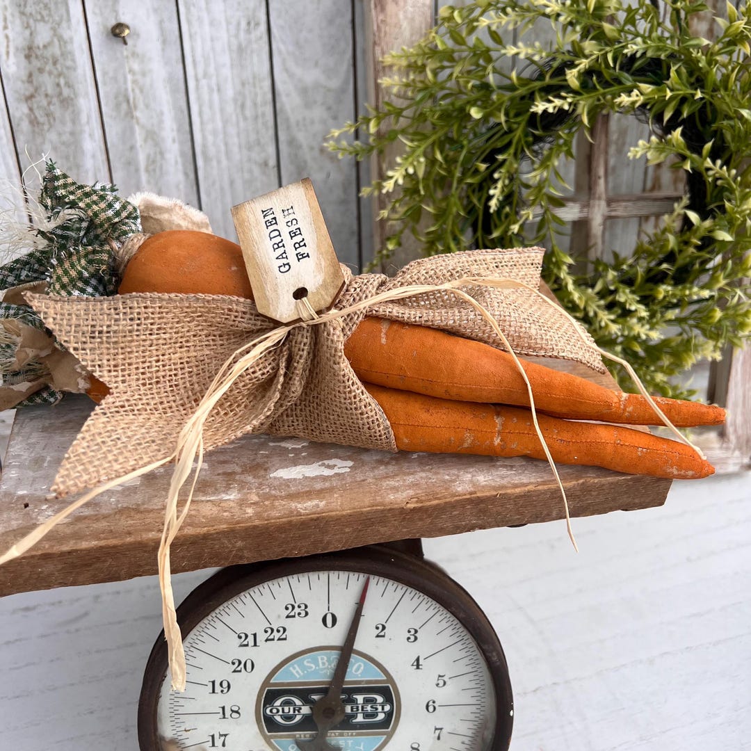 Prim Carrot Bunch, Garden Fresh, Farmhouse, Spring Decor, Easter ...