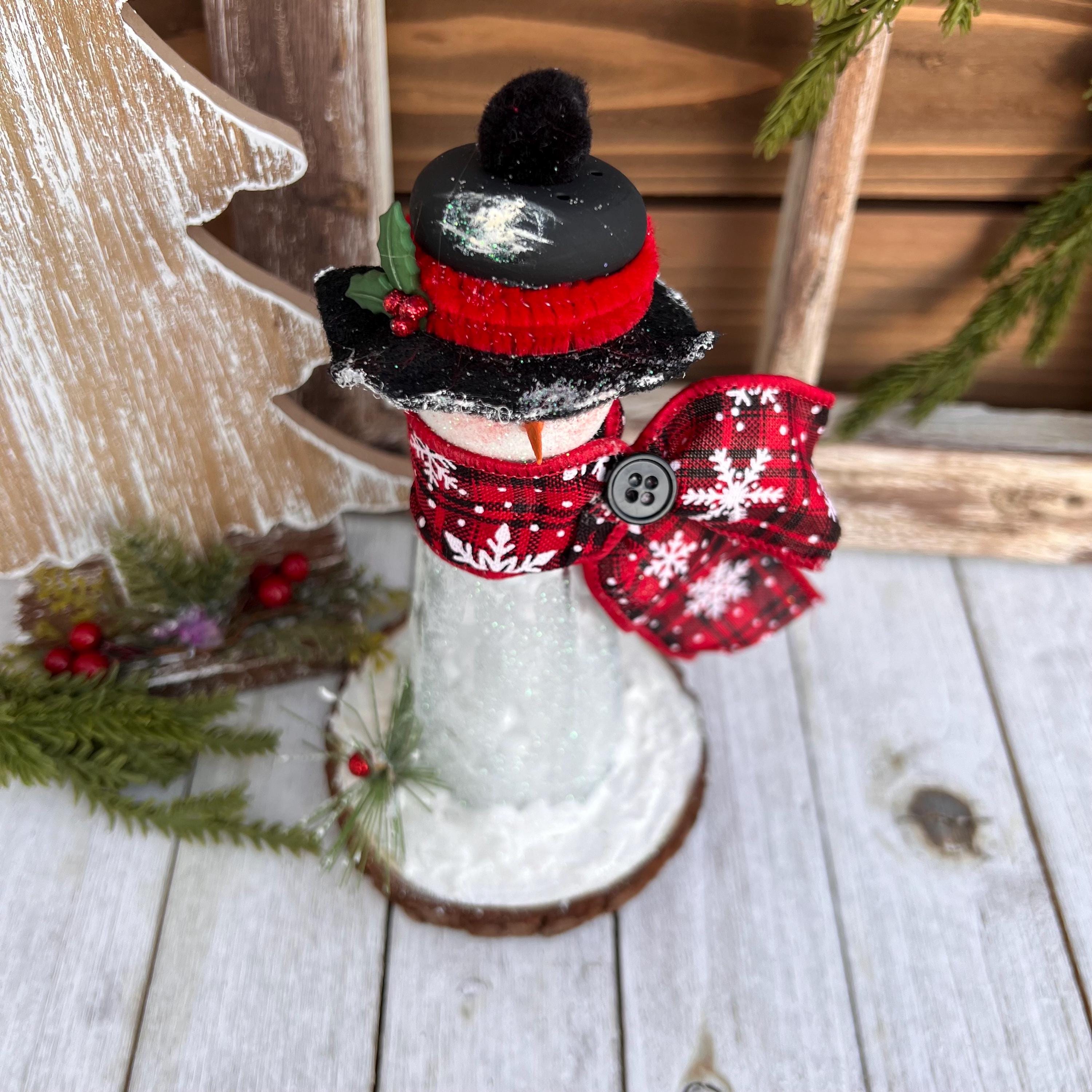 Salt Shaker Snowman, Frosty, Winter, Christmas, Holly, Repurpose ...