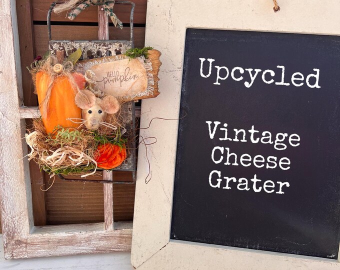 Vintage Primitive Metal Cheese Grater, Mouse Fall Wall Decor, Shelf ...