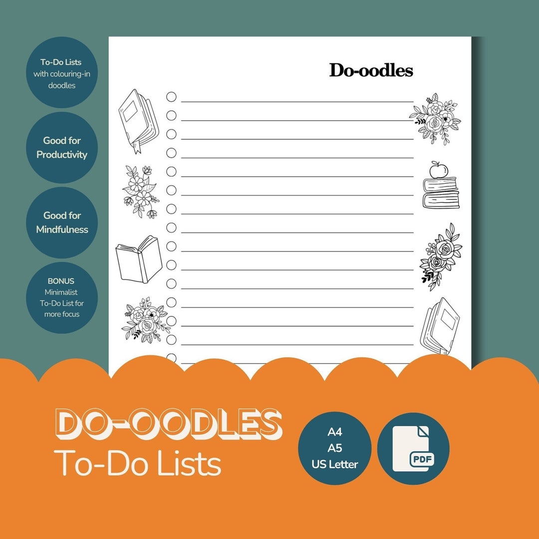 To-do List Printable Mindfulness Doodling Page Journal Task List Daily ...