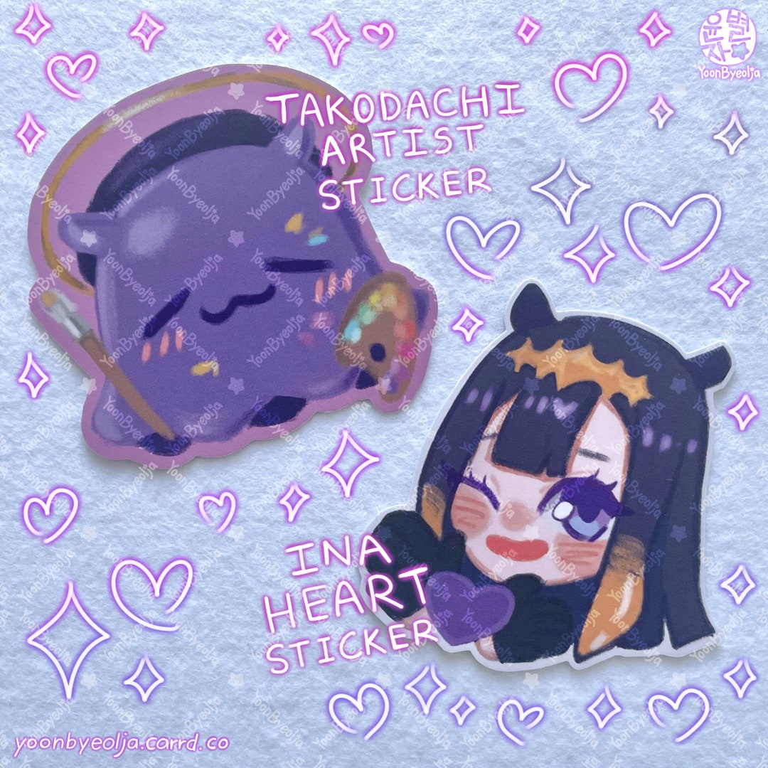 Ninomae Ina'nis and Takodachi Sticker - Etsy