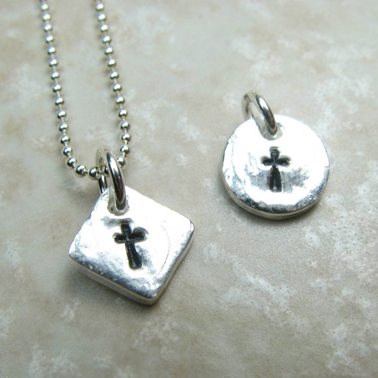 Tiny Cross Necklace, Small Sterling Silver Cross Necklace - Etsy