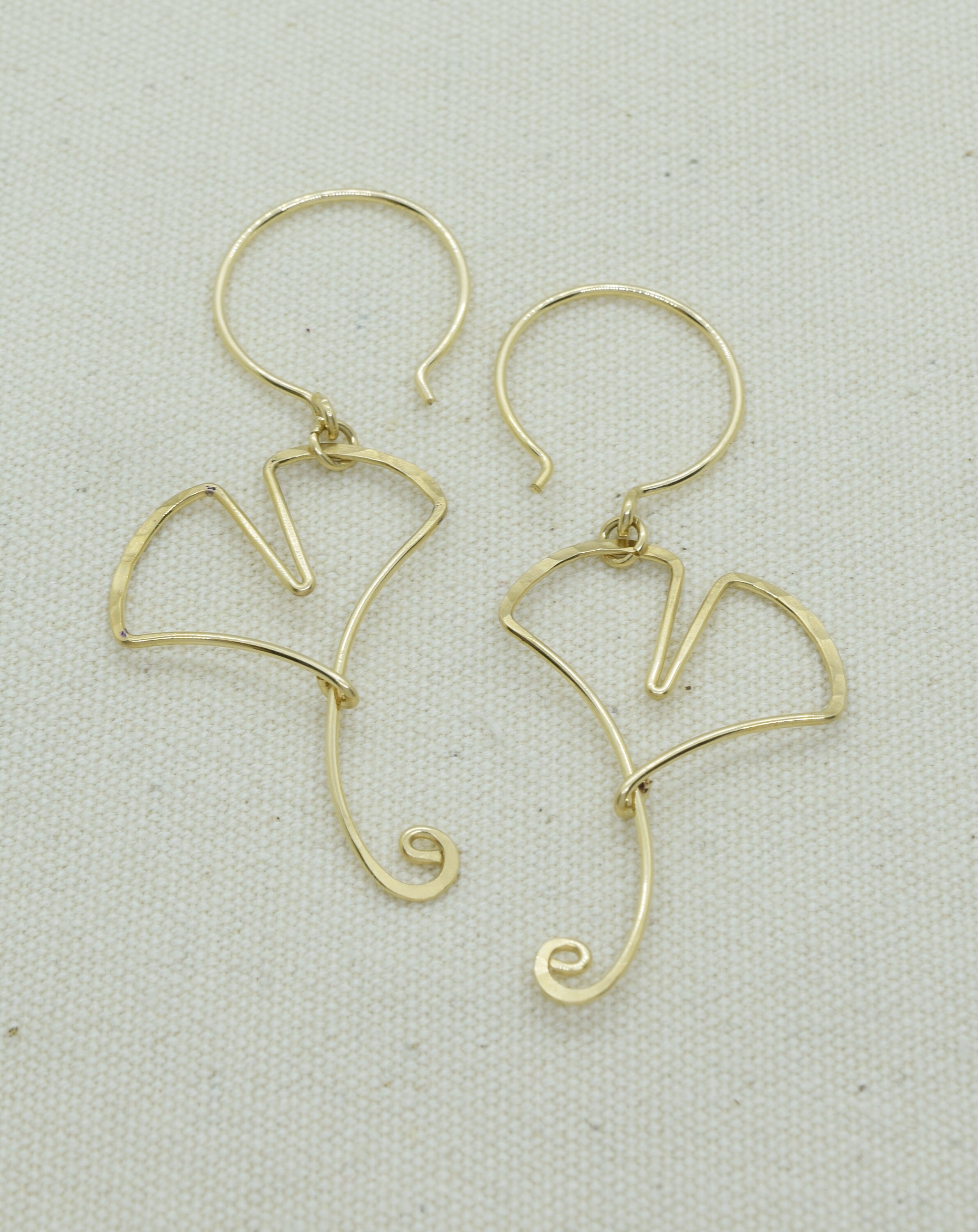 Ginkgo Leaf Earrings Gold Ginkgo Biloba Leaf Earrings Long | Etsy