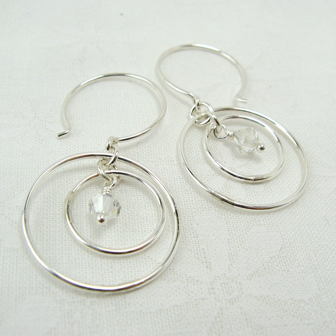 ORBIT SILVER EARRINGS Sterling Silver Graduated Circle | Etsy