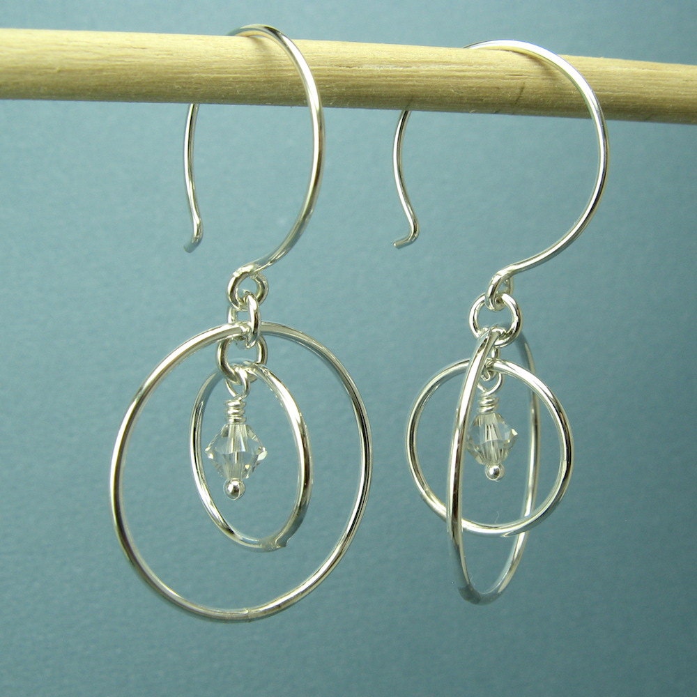 ORBIT SILVER EARRINGS Sterling Silver Graduated Circle | Etsy
