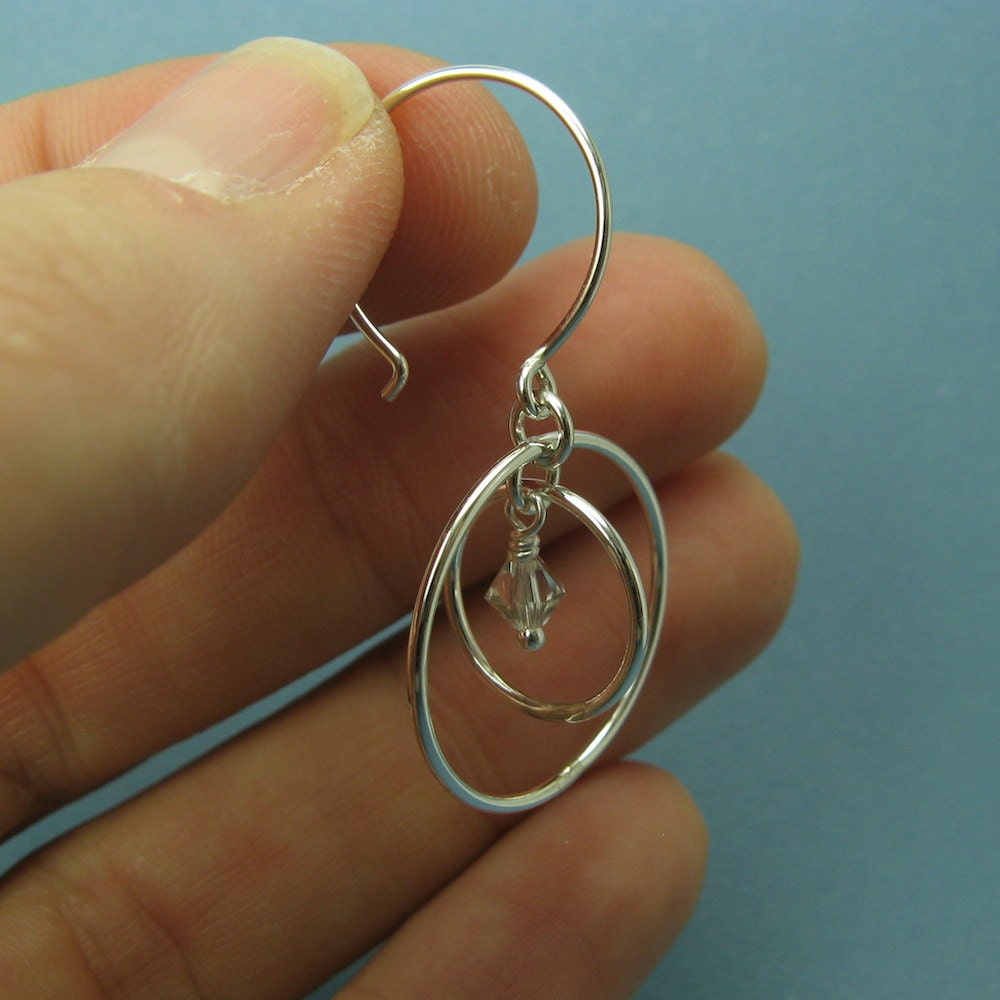 ORBIT SILVER EARRINGS Sterling Silver Graduated Circle | Etsy
