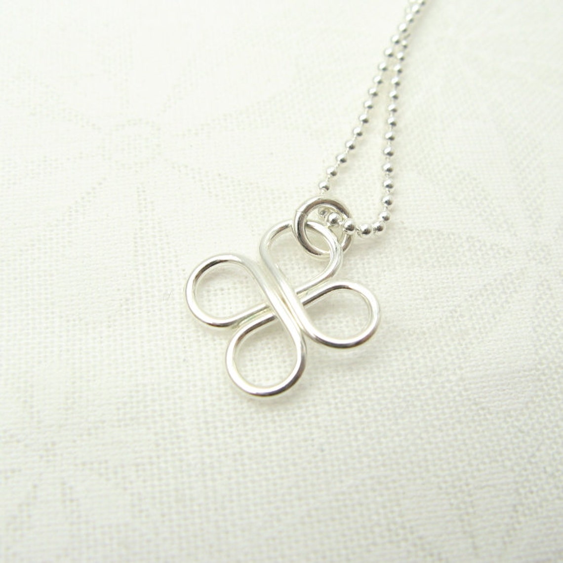CLOVER SILVER NECKLACE Sterling Silver Four Leaf Clover - Etsy