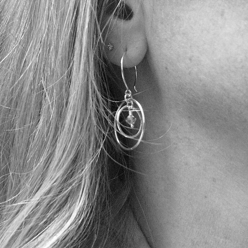 ORBIT SILVER EARRINGS Sterling Silver Graduated Circle | Etsy