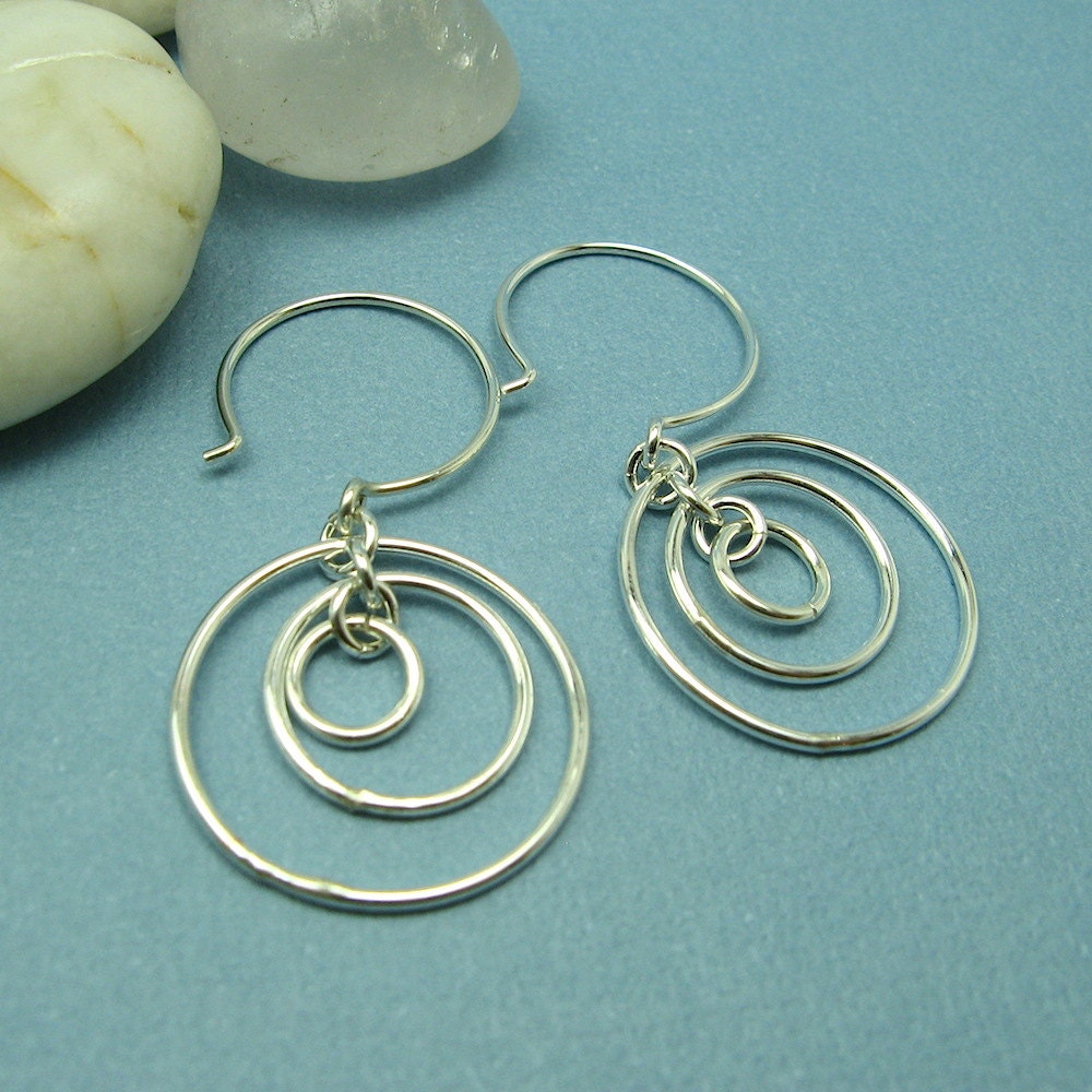 ORBIT SILVER EARRINGS Sterling Silver Graduated Circle - Etsy