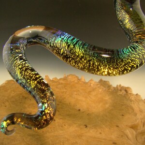 Rainbow Dichroic Glass Snake Sculpture Figurine With Realistic Eyes by ...