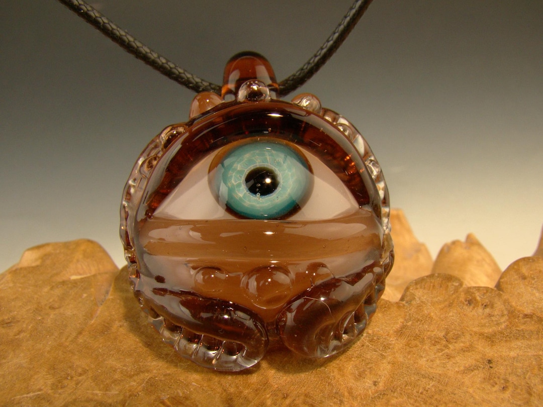 Glass Eye Pendant Egyptian Amber Boro Glass Eye Focal Bead With ...