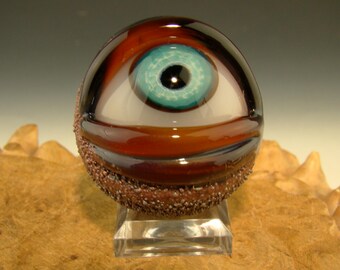 1.5 Eyeball Marble Monster Hand Glass Art Lampwork Style Eye Freaky Orb ...