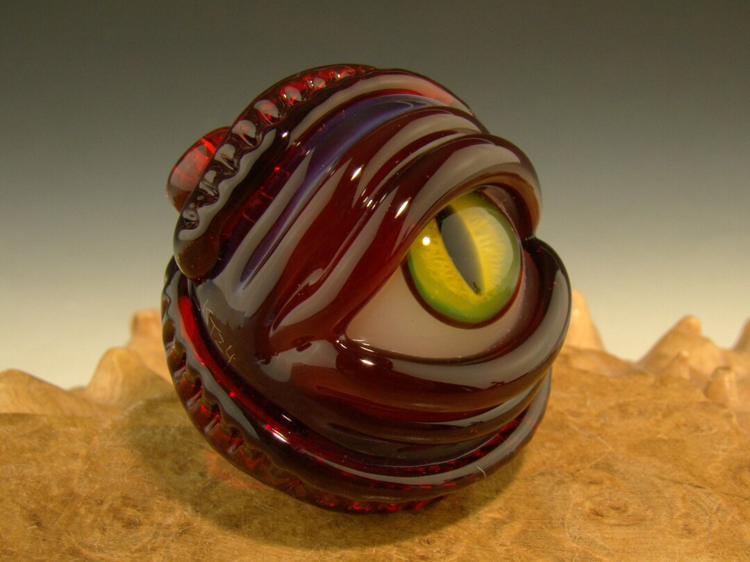 1.4 Eyeball Marble Alien Eye Glass Art Lampwork Freaky Orb Home Curio ...