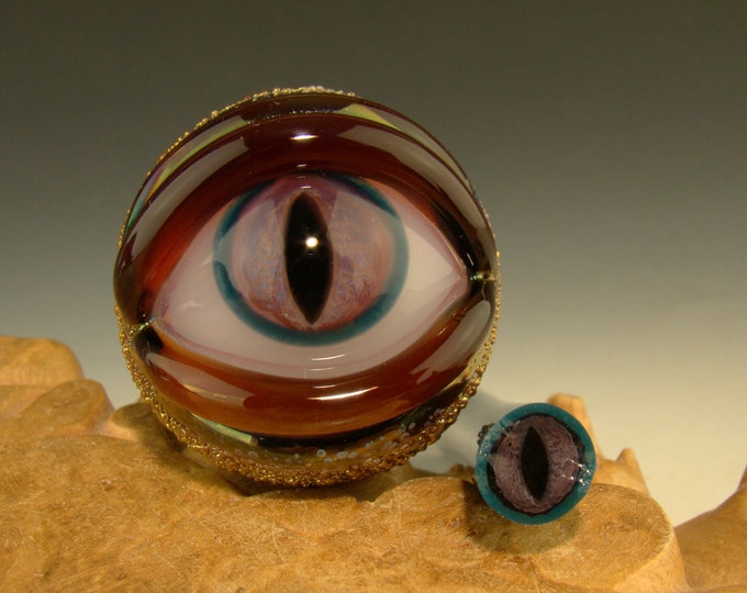 Purple Reptile Eye Glass Murrine Cane for DIY Glass Eye Boro COE33 Eye ...