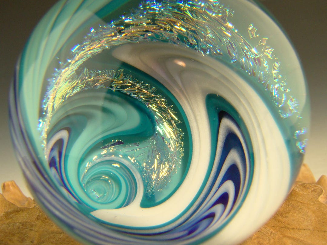 1.9 Vortex Marble Dichroic Glass Wig Wag Illusion Orb Spiral by Tim Mazet. - Etsy