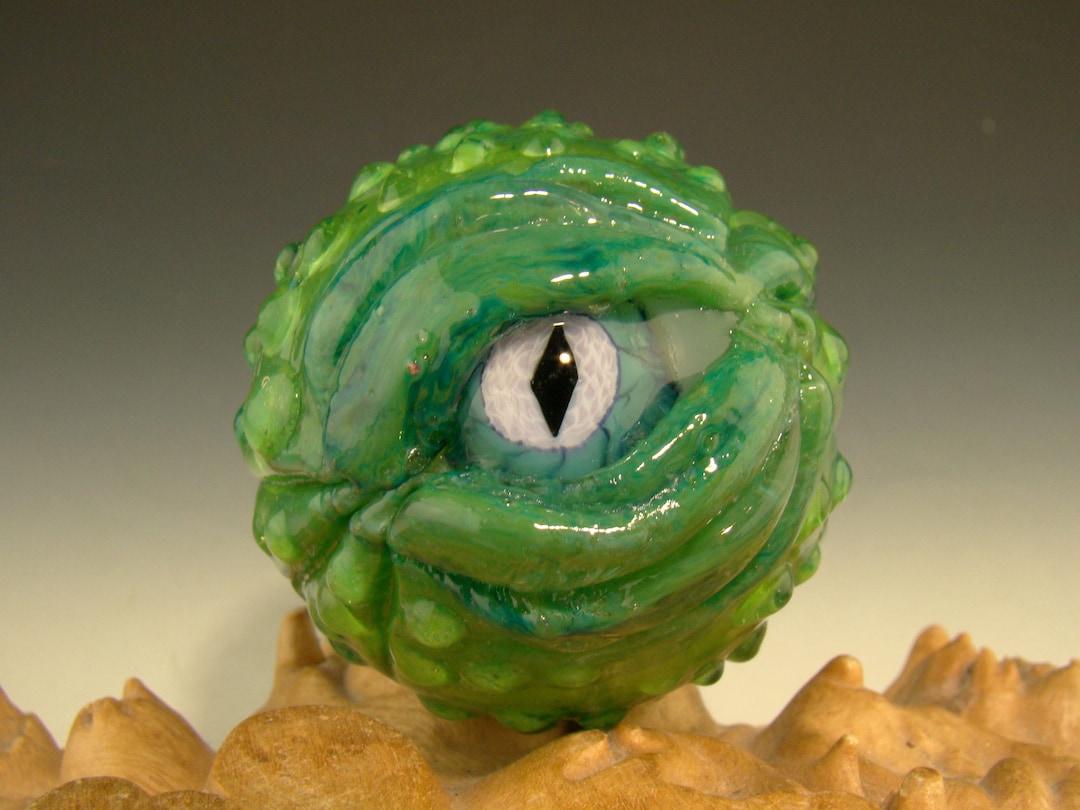 1.7 Marble MONSTER Eye Glass Eyeball Lampwork Art Orb Curio by Mazet - Etsy
