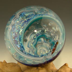 1.8 Vortex Marble Clown Fish Dichroic Glass Orb Ocean Wave Air Trap ...