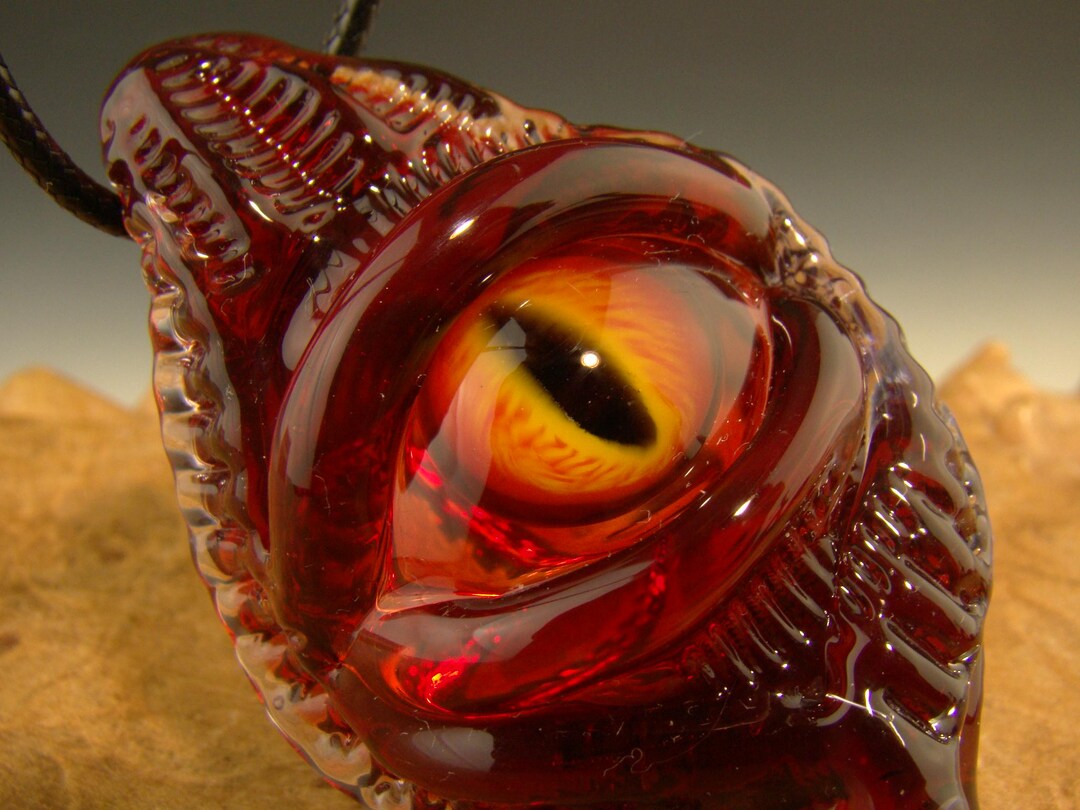 Glass Pendant Alien Creature Dragon's Eye Boro Focal Bead With Necklace ...