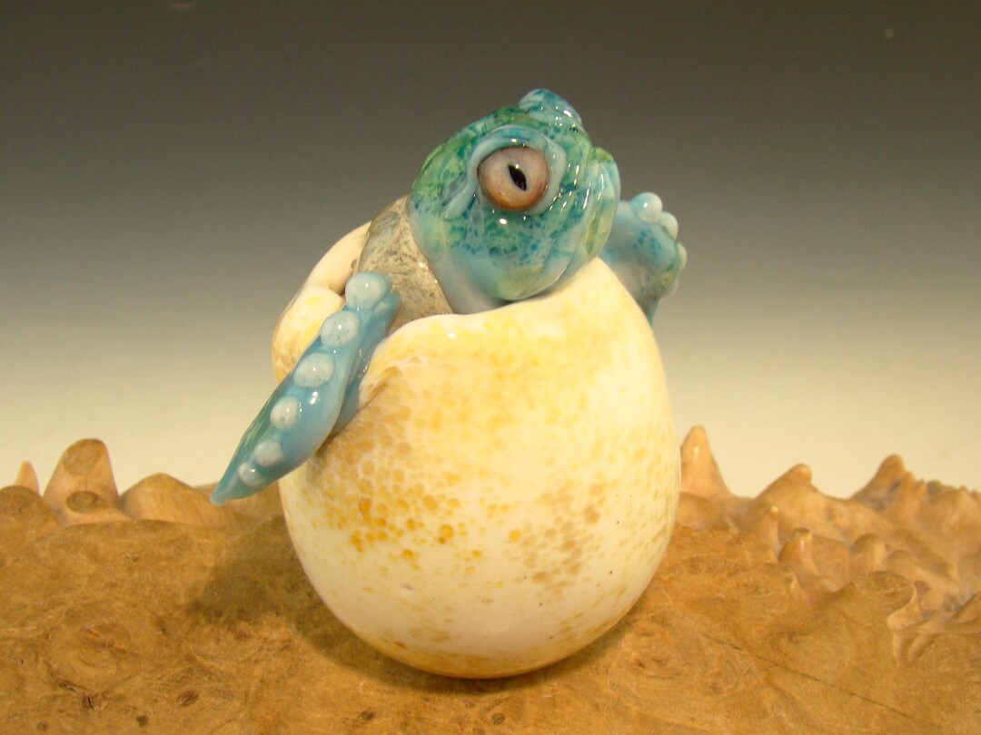 Hatching Sea Turtle Glass Sculpture Paperweight Figurine by Eli Mazet ...