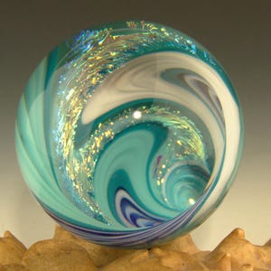 1.9 Vortex Marble Dichroic Glass Wig Wag Illusion Orb Spiral by Tim ...