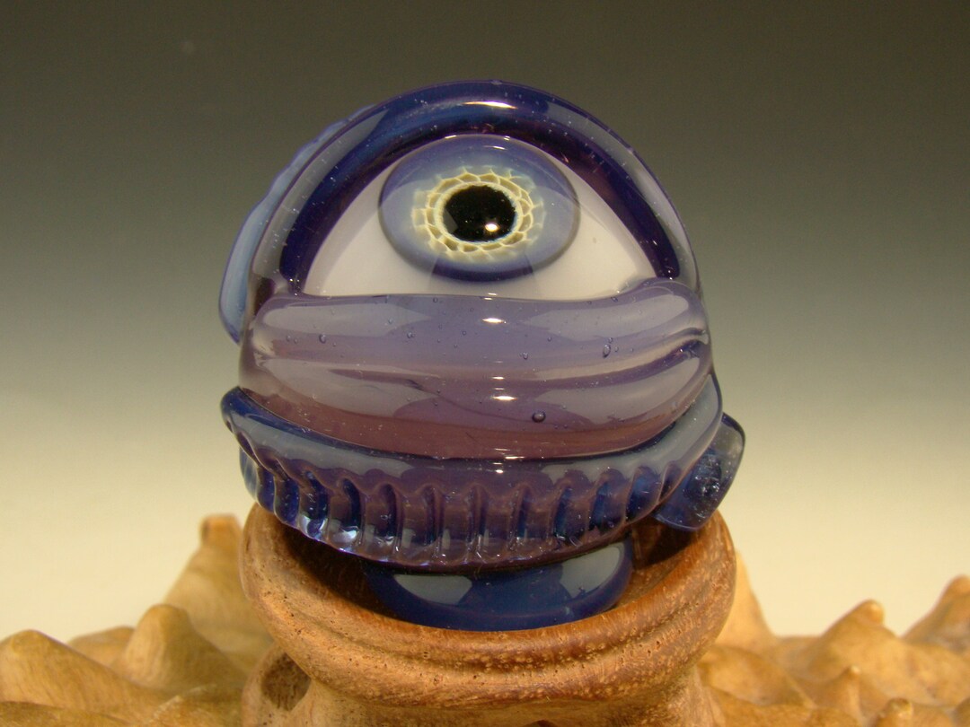 1.4" Eyeball Marble Alien Eye Glass Art Lampwork Freaky Orb Home Curio ...
