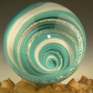 2.3 " Dichroic Glass Vortex Marble Orb Optical Illusion Fibonacci Home ...