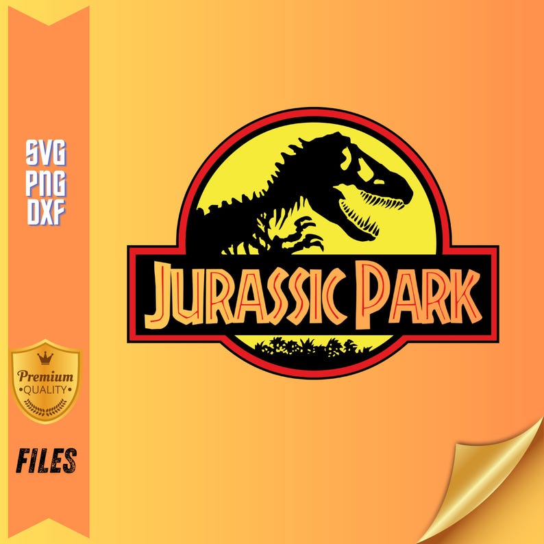 Jurassic Park Logo SVG: Dinosaur Clipart, T-rex Cut File (digital ...