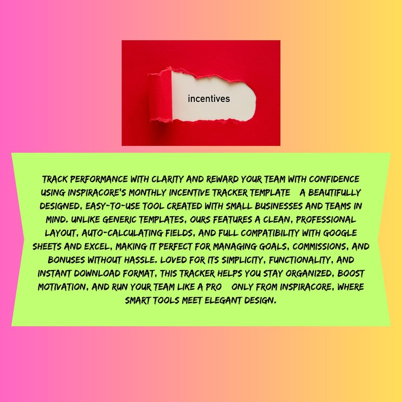 Monthly Incentive Tracker Template | Google Sheets and Excel | Bonus ...