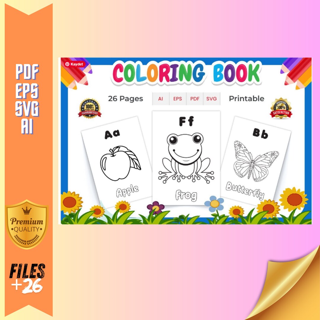 Kids A to Z Coloring Pages Bundle,alphabet Coloring Pages, Preschool ...