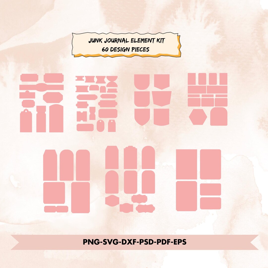 Vintage Junk Journal Tags: Printable Ephemera Kit (PDF, SVG, PNG) - Etsy