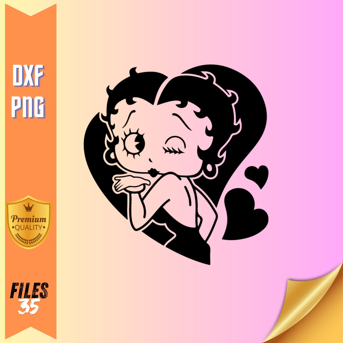 Betty Boop DXF and Png Files, Betty Boop Bundle , Easy Cut,tshirt Print ...