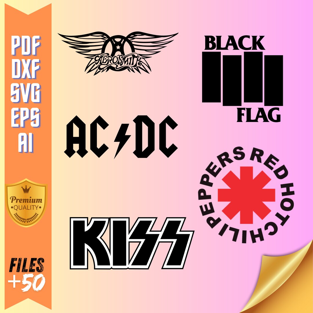 Rock Band Logo SVG, PNG Bundle, Rock Music, Heavy Metal, Rock and Roll ...